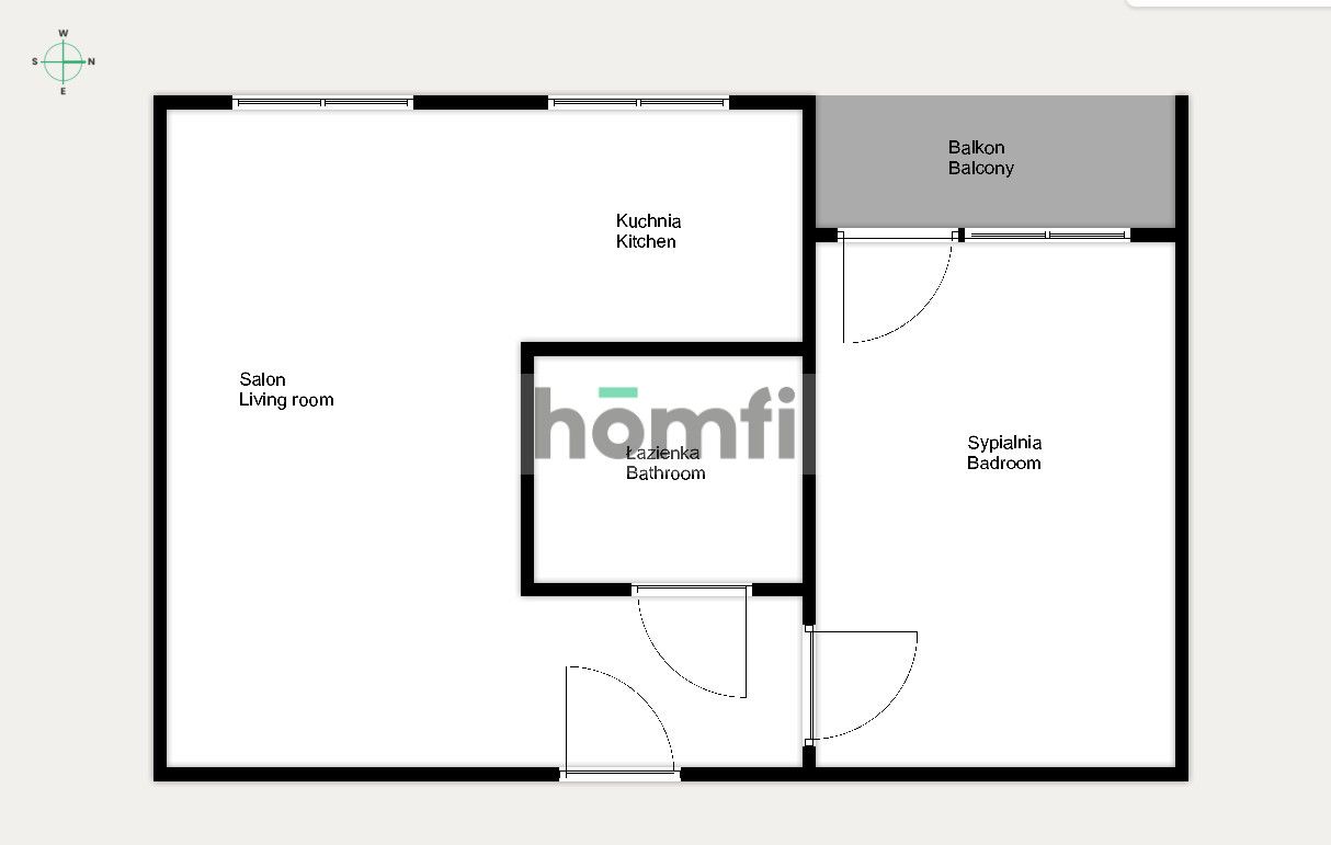 2 rooms apartment, Dokerska str. - Apartment - Rent - Wrocław, Fabryczna / Kozanów - homfi